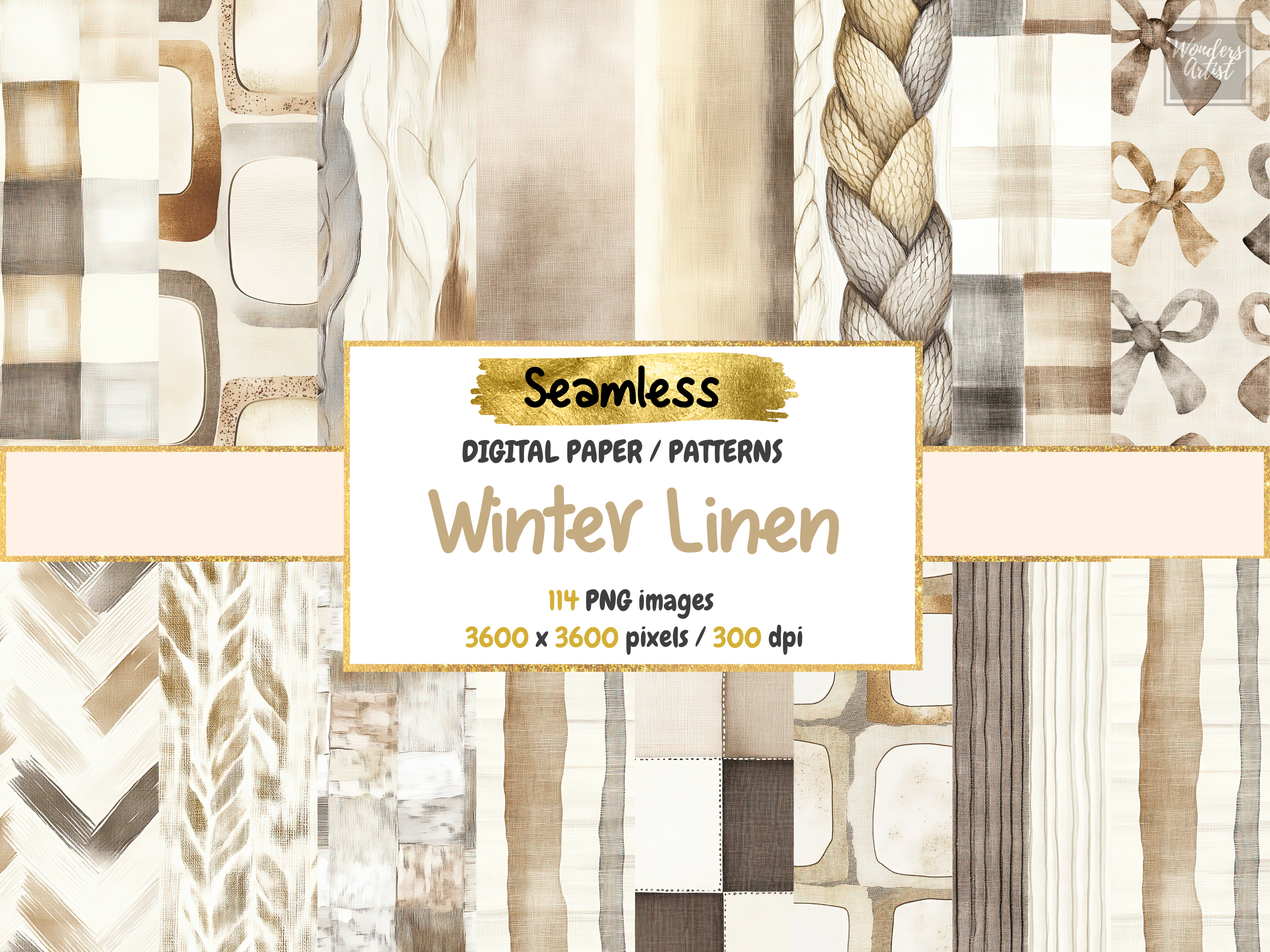 Winter Linen Digital Paper — WondersArtist