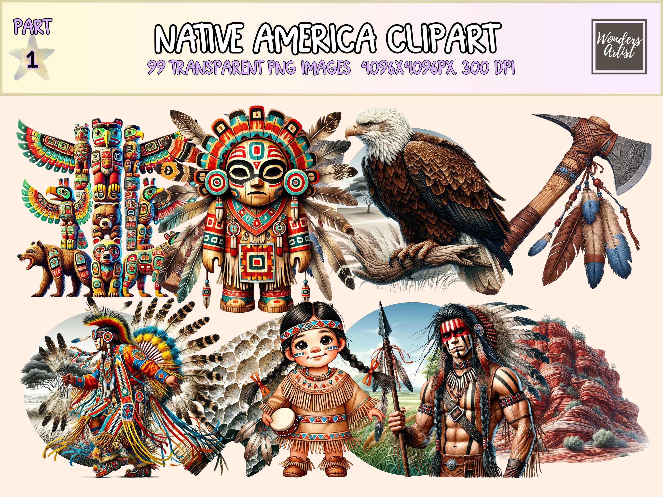 Native America Clipart — WondersArtist