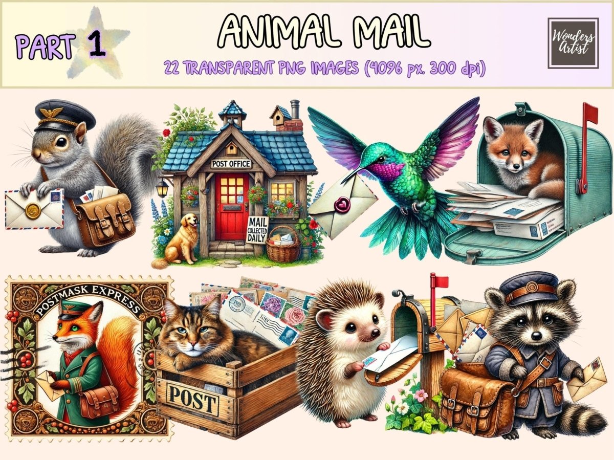 Animal Mail (P1) Clipart - Wonders Artist