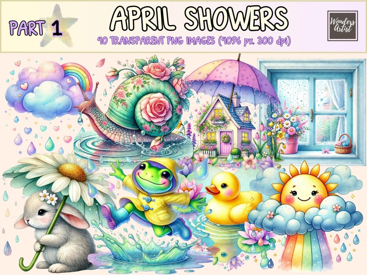 April Showers Clipart - WondersArtist — WondersArtist