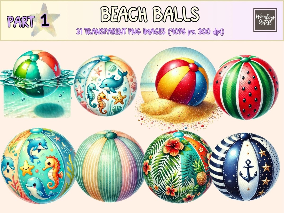Beach Balls Clipart - Wonders Artist