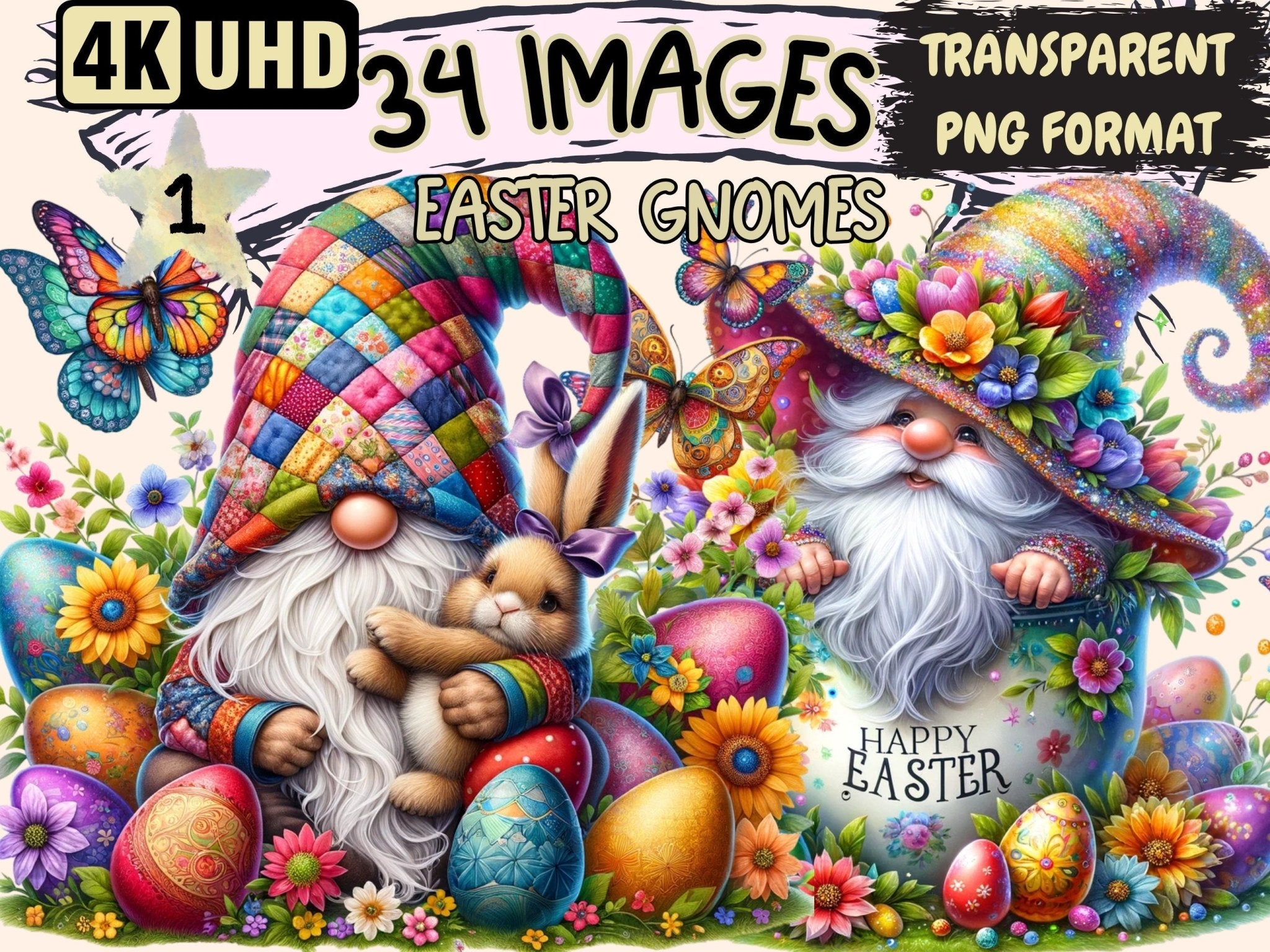 Easter Gnomes Clipart
