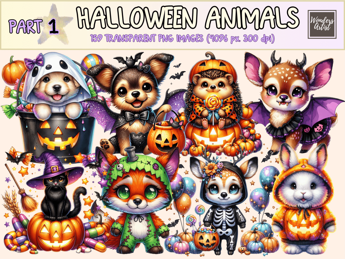 Halloween Animals Clipart