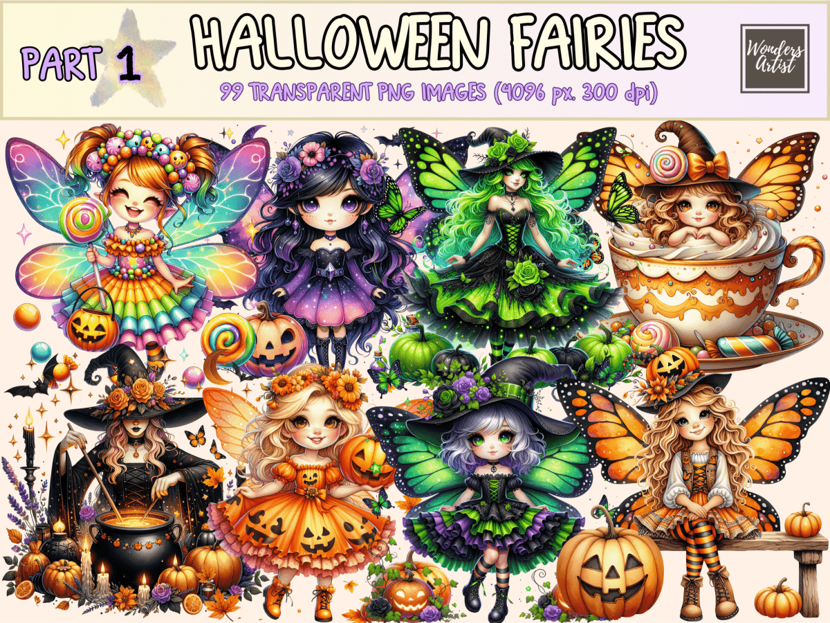 Halloween Fairies Clipart