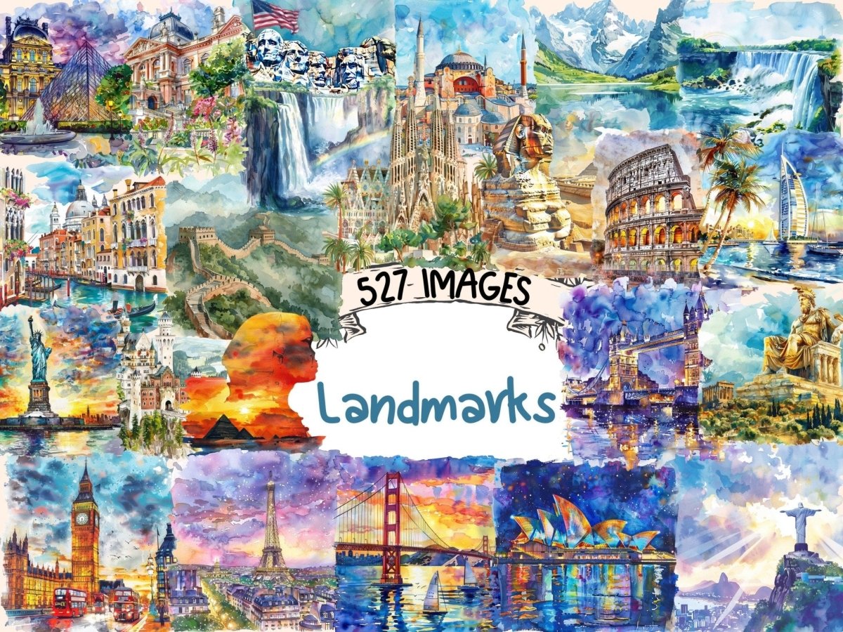 Landmarks Watercolor Clipart