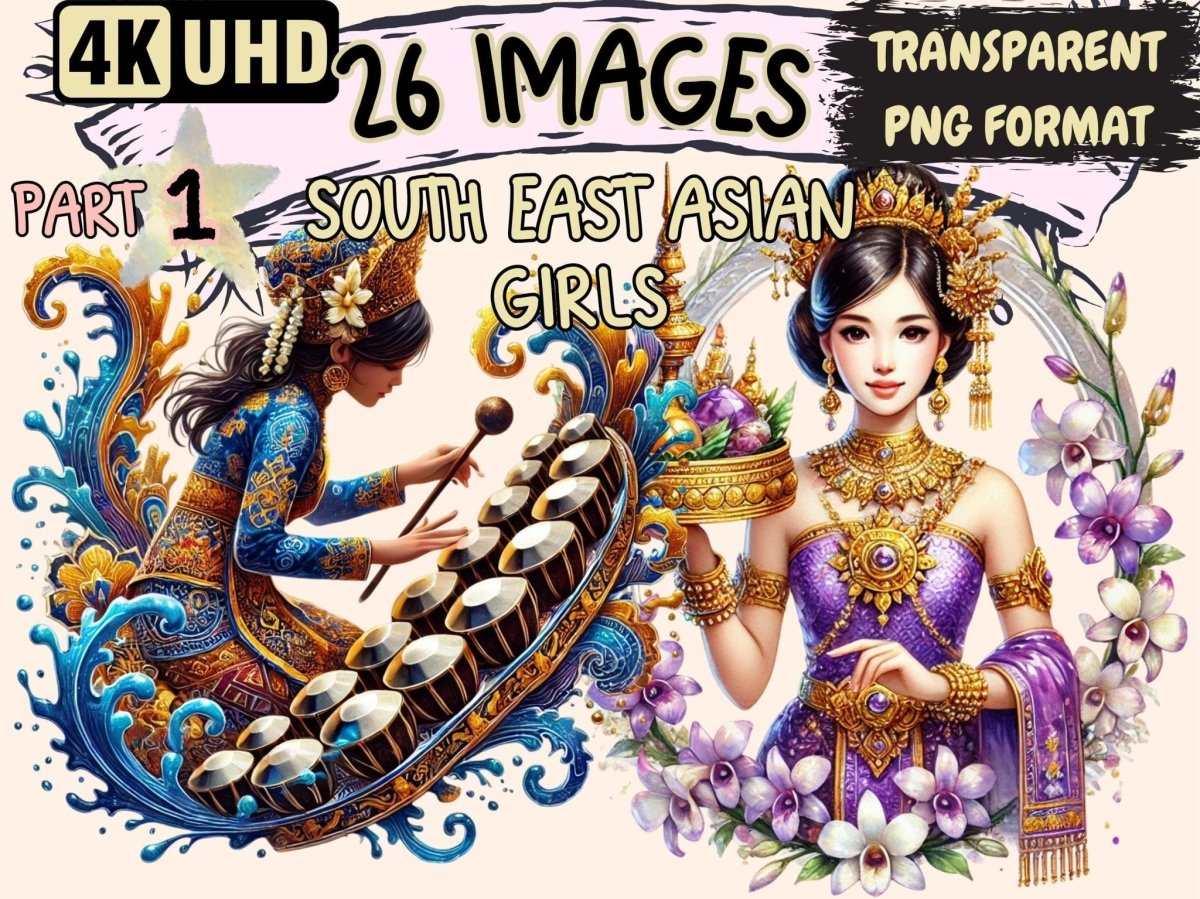 South East Asian Girls Clipart - Wonders Artist