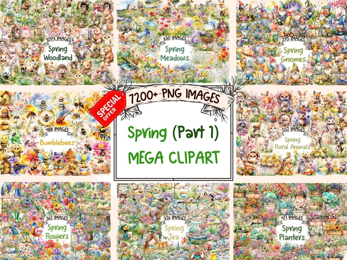 Spring Mega Clipart - WondersArtist