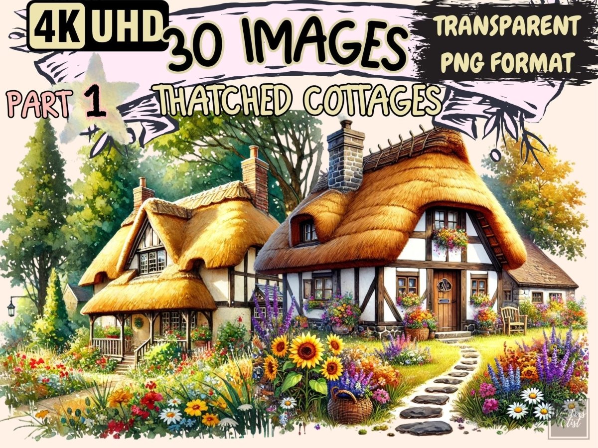 Thatched Cottages Clipart - Wonders Artist