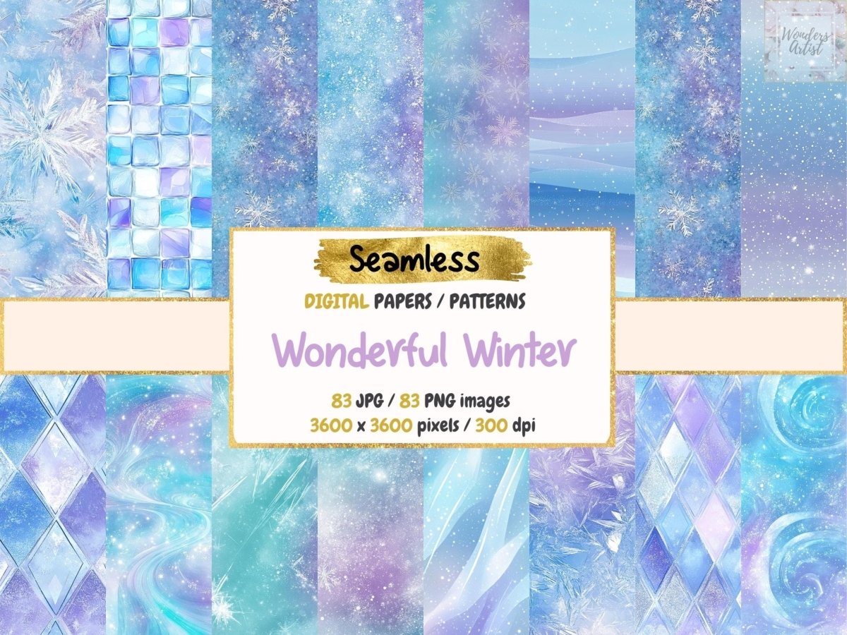Wonderful Winter Seamless Digital Paper - Wonders Artist