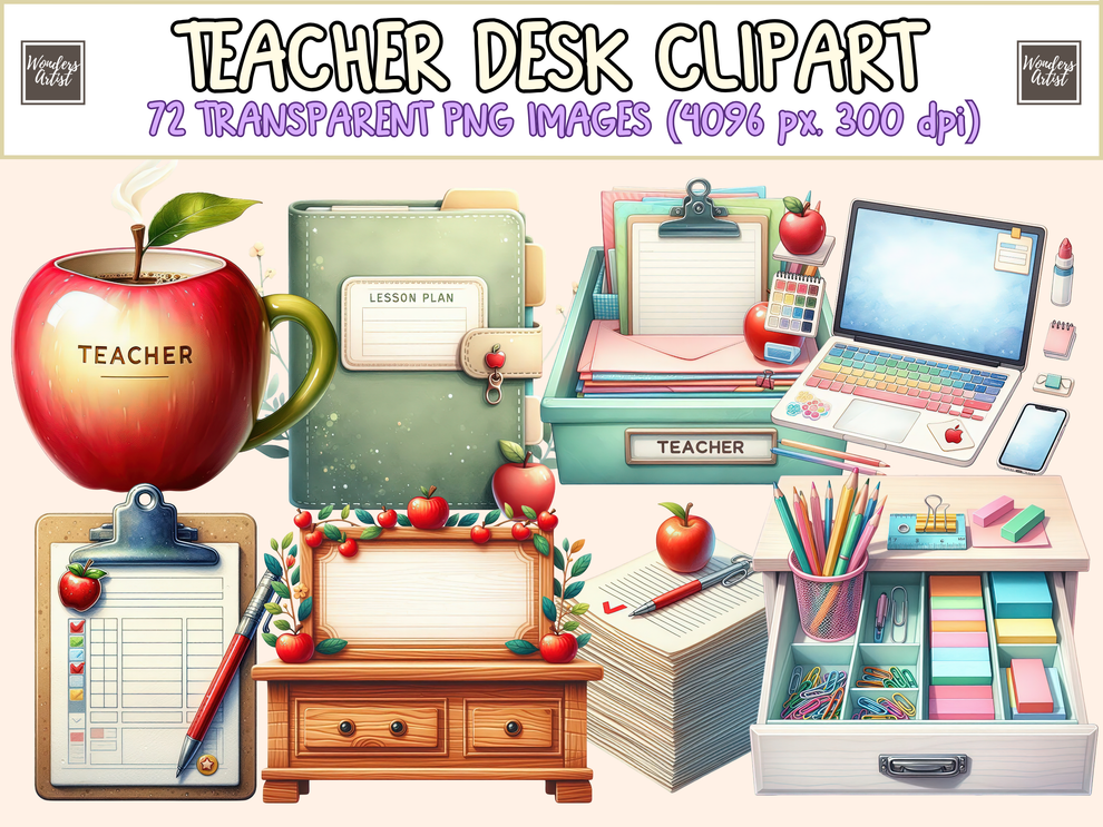 Teacher Desk Clipart — WondersArtist