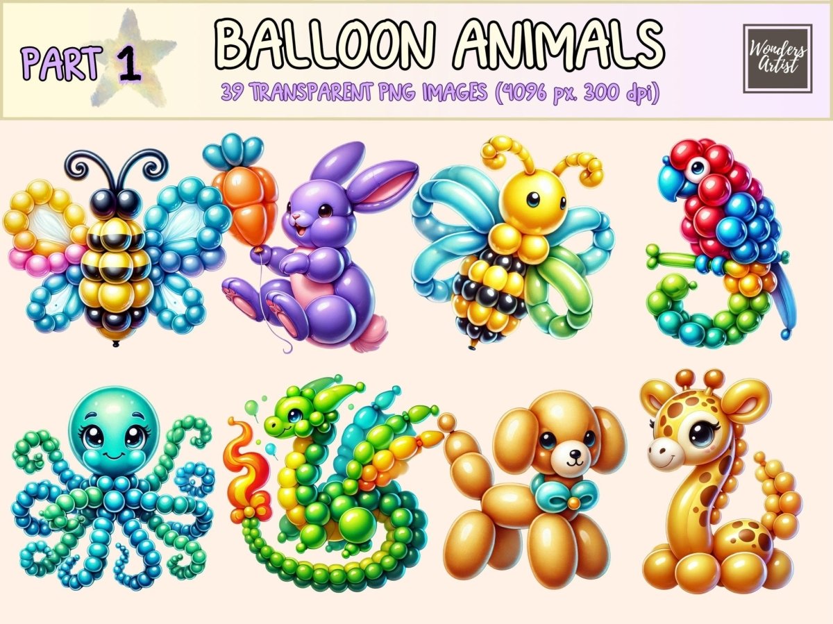 Balloon Animals Clipart - WondersArtist — WondersArtist