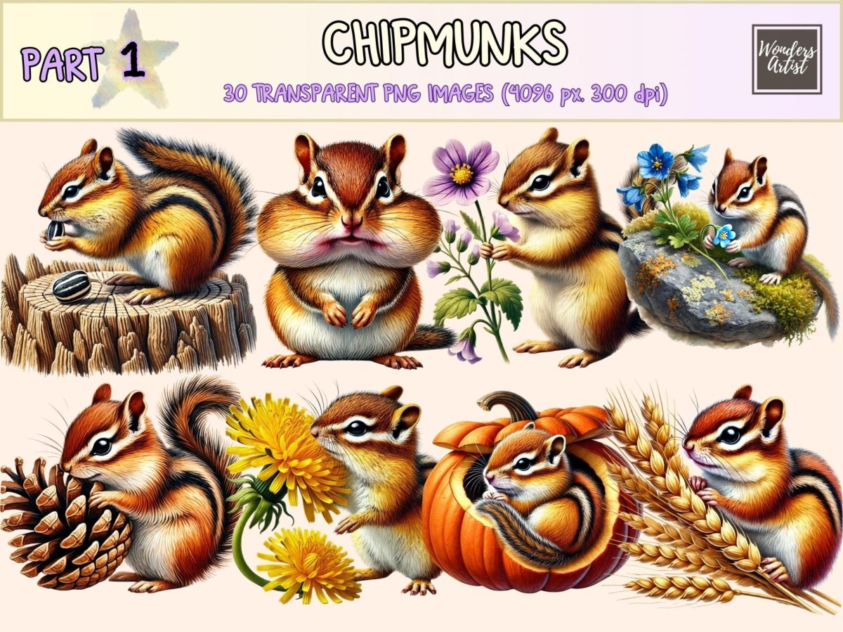 Chipmunks (P1) Clipart - Wonders Artist