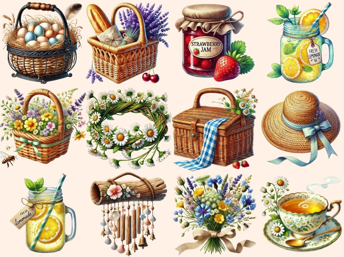 Cottagecore Summer (P3) Clipart - WondersArtist — WondersArtist