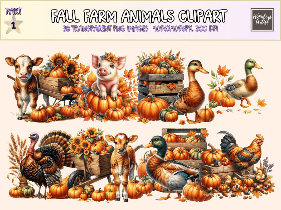 Farm Animals Clipart — WondersArtist