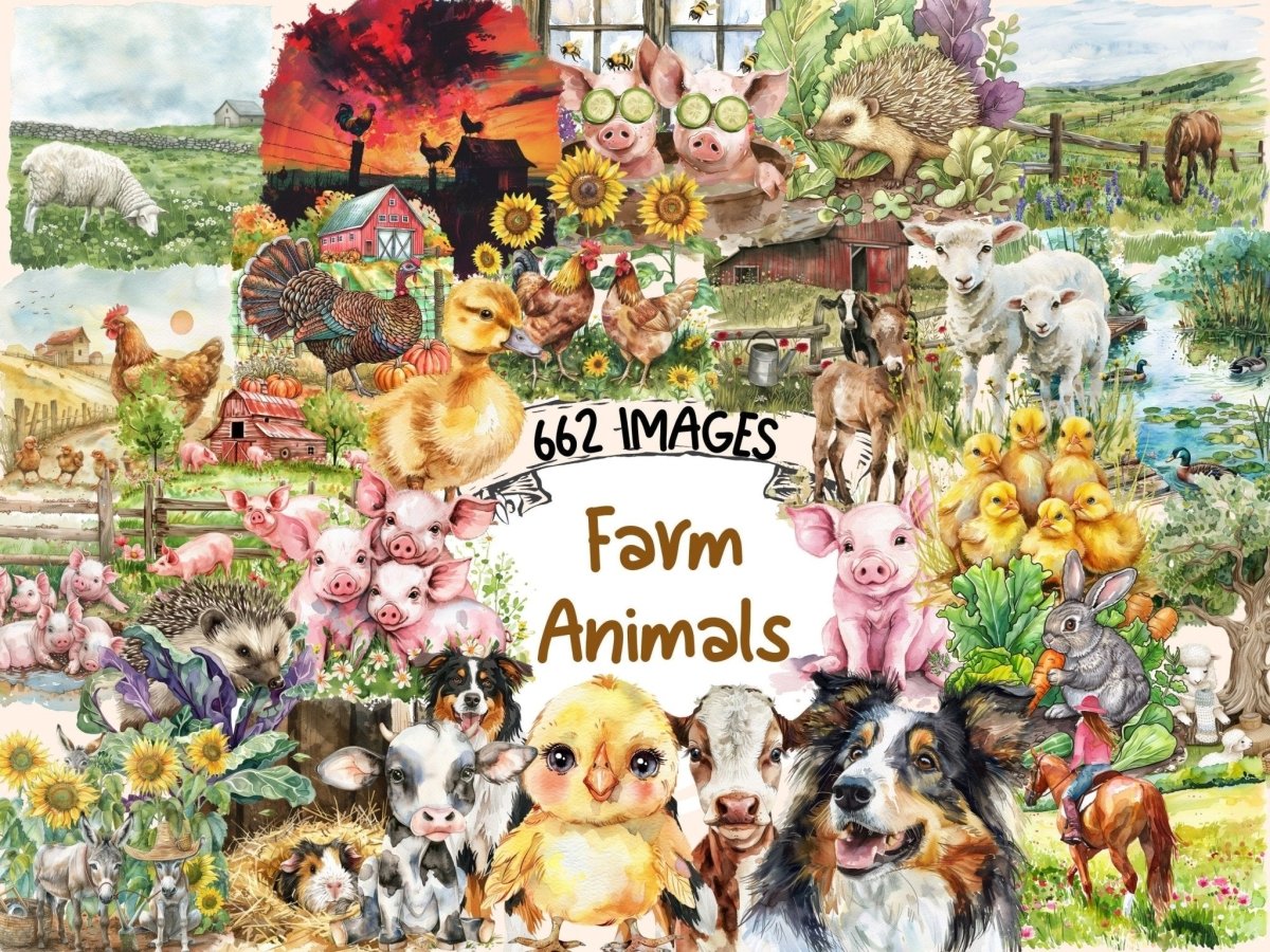 Farm Animals Clipart — WondersArtist