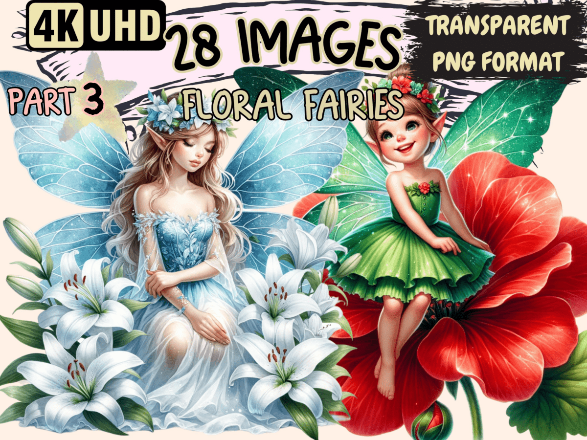 Floral Fairies (P3) Clipart — WondersArtist