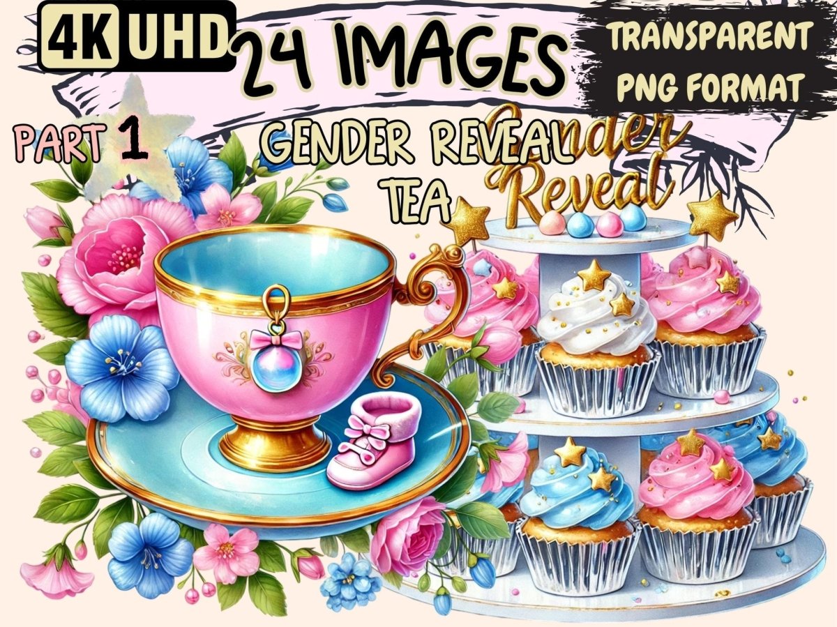Gender Reveal Tea Clipart Wonders Artist