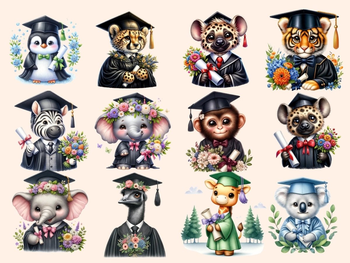 Graduation Animals Clipart – Wonders Artist