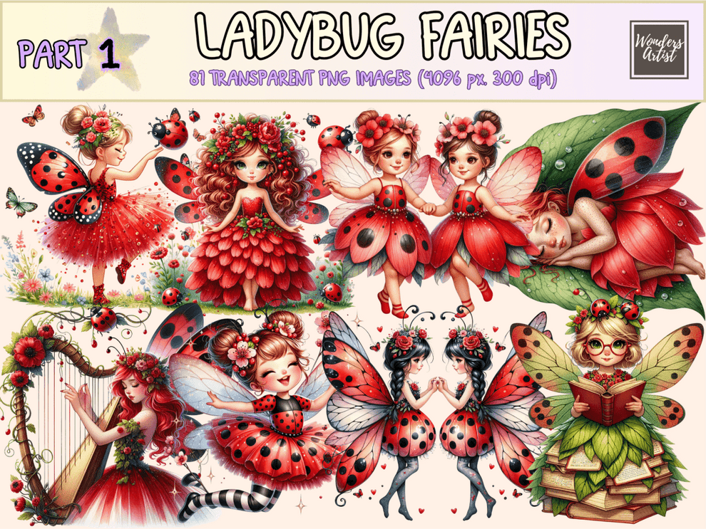 Ladybug Fairies Clipart - WondersArtist — WondersArtist
