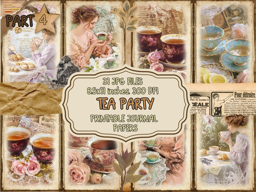 Tea Party Journal Pages (P4) — WondersArtist