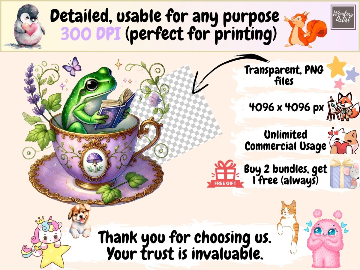 Teacup Frogs Clipart - WondersArtist — WondersArtist