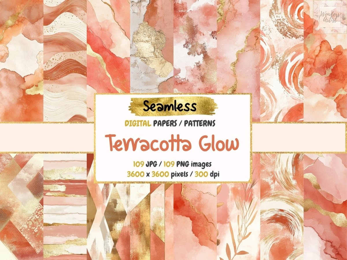 Terracotta Glow Seamless Pattern Digital Papers - Warm Earthy Textures ...