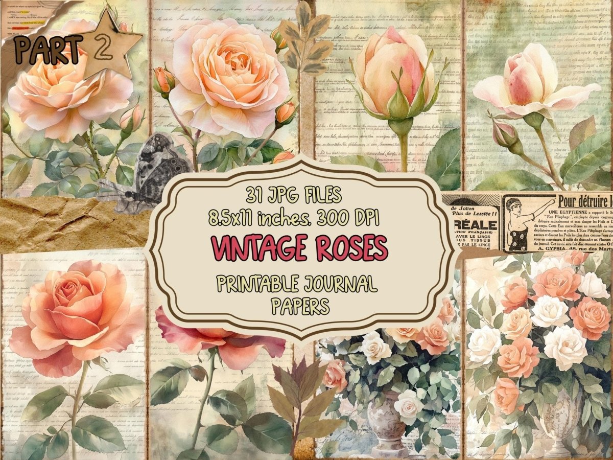 Vintage Roses Journal Pages (P2) - Wonders Artist