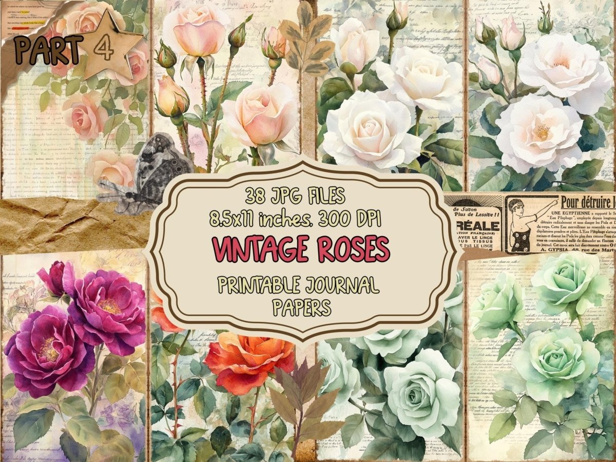 Vintage Roses Journal Pages (P4) - Wonders Artist