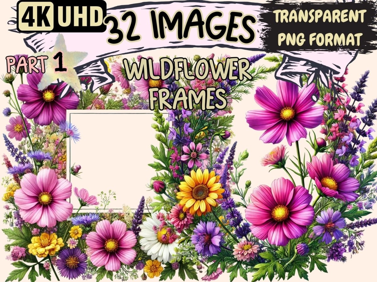 Wildflower Frames Clipart – Wonders Artist