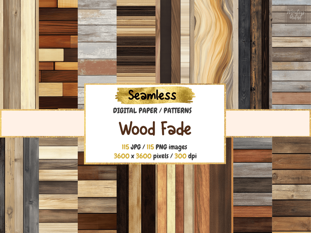 Wood Fade Digital Paper - WondersArtist — WondersArtist